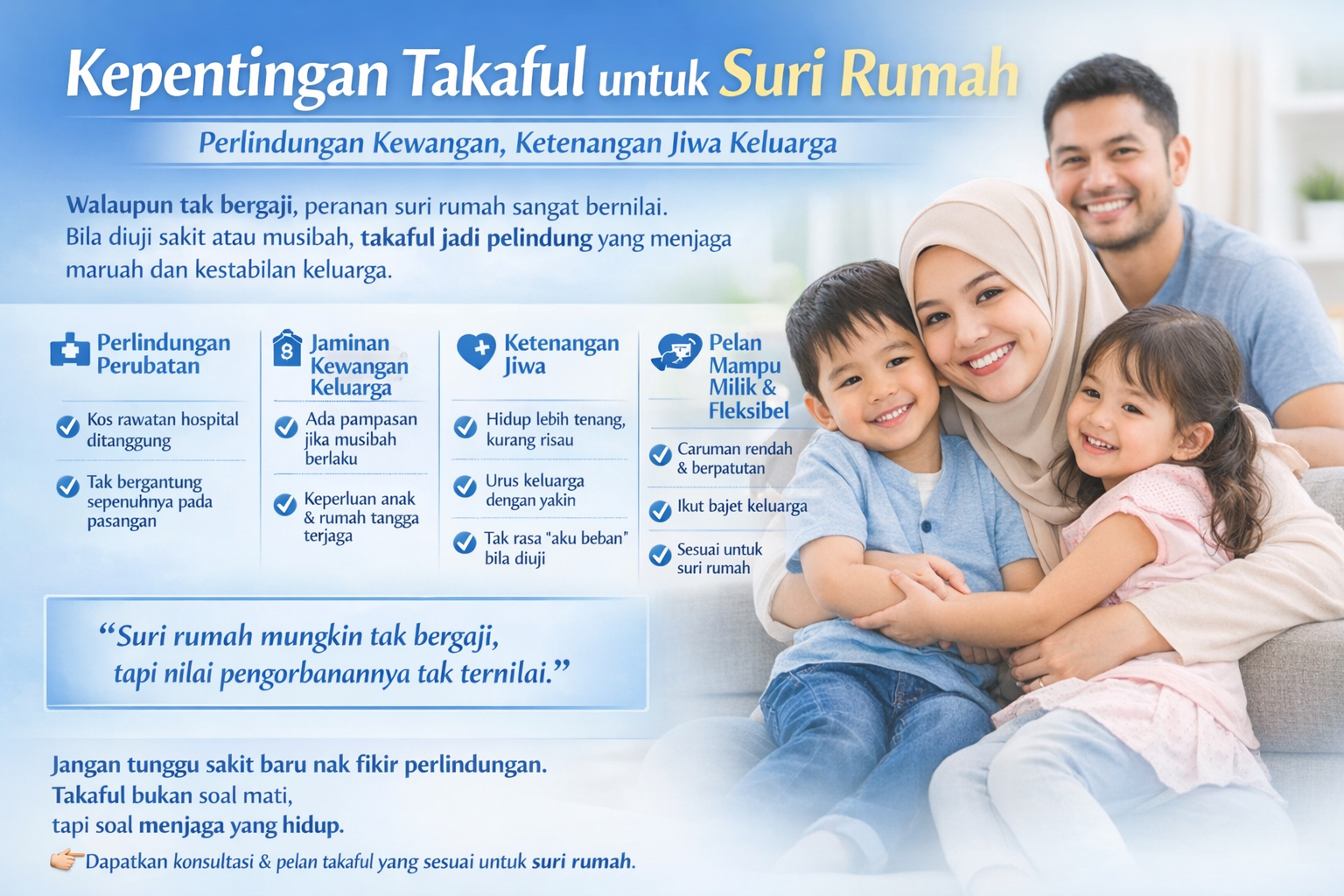 Kepentingan Takaful untuk Suri Rumah: Perlindungan dan Ketenangan Jiwa